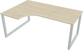 Kancelářský pracovní stůl Hobis Ergo UEO180060P, bílá RAL 9016, deskaakát