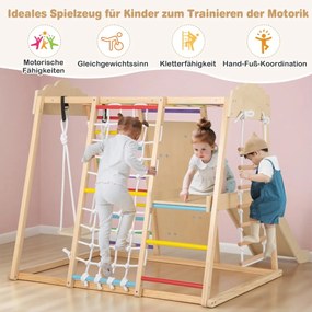 Costway 8-in-1 Gymnastický set v džungli Dřevěné montessori šplhací hračky