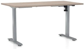 Výškově nastavitelný stůl OfficeTech A, 120 x 80 cm - šedá podnož Barva: Dub