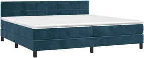 Box spring postel s matrací tmavě modrá 200x200 cm samet 3141327