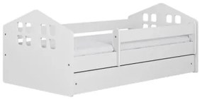 Dětská postel KASPER se zábranou - 180x80 cm - barva bílá - 3D6465