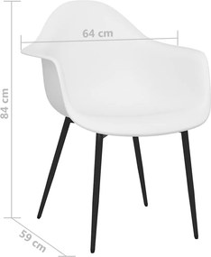 Jídelní židle 2 ks bílé PP 338073