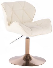 LuxuryForm DESIGN Otočná židle MILANO na zlatém talíři - krémová