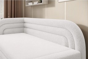 Krémová rozkládací/s úložným prostorem pohovka z textilie bouclé levý roh 223 cm Fabillo – ELTAP