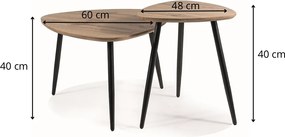 Sada 2 ks konferenčních stolků Twin dub artisan/černá