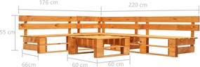 4dílná zahradní sedací souprava z palet dřevo medově hnědá 277453