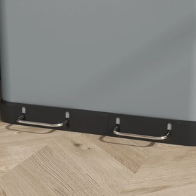 HOMCOM odpadkový koš 2x30L pedálový koš na kosmetiku s víkem a nožním pedálem, kovový odpadkový koš s vnitřním košem do obývacího pokoje a kanceláře,…