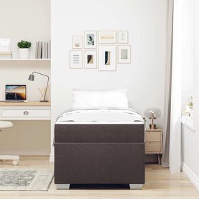 Rám postele s matrací Tmavě hnědá 80 x 200 cm textil 3399148
