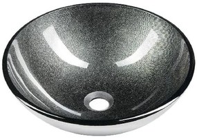Sapho Beauty - Umyvadlo na desku, průměr 420 mm, sklo/metalická šedá 2501-16