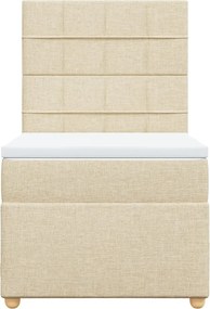 Box spring postel s matrací krémová 90x190 cm textil 3293440