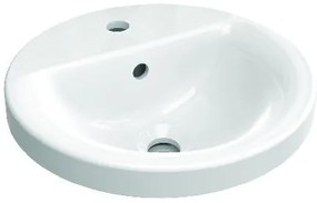 Ideal Standard Connect - Umyvadlo zápustné, průměr 380 mm, s přepadem, 1 otvor pro baterii, bílá E504101