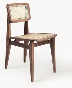 Dřevěná židle z ořechového dřeva's vídeňskou pleteninou C-Chair