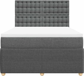 Box spring postel s matrací tmavě šedá 140x200 cm textil 3292094