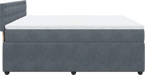 Box spring postel s matrací tmavě šedá 180x200 cm samet 3290119