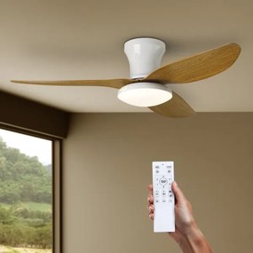 Brilagi-LED Stmívatelný stropní ventilátor LED/30W/230V 3000-6500K bílá/hnědá+DO