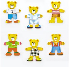 Dřevěné oblékací puzzle Viga Medvídek chlapec