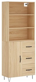 Skříň highboard dub sonoma 69,5 x 34 x 180 cm kompozitní dřevo,  3189440