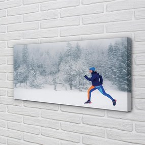 Obrazy na plátně Les v zimě sníh muž 120x60 cm