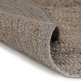 Ručně vyrobený koberec z juty kulatý 90 cm šedý 133662