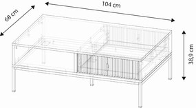 Konferenční stolek Maggiore 104 cm černý/zlatý