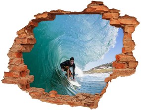 Wallmuralia Fototapeta díra na zeď 3D Surfař na vlně 90x70 cm