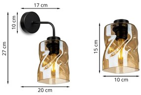 Nástěnné svítidlo Niki, 1x skleněné stínítko (výběr ze 3 barev)
