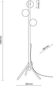 TK Lighting Stojací lampa Estera Wood s dekorem dřeva pro žárovku 3x G9 TK5809