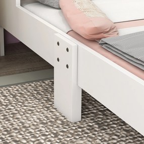 ZONEKIZ Dětská postel pro děti od 3 do 6 let 143x74x66 cm Dřevěná postel ve tvaru duhy Moderní nábytek do ložnice Nosnost 80 kg Růžová