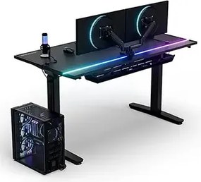 ULTRADESK Vortex černá / Herní stůl / 140,5 x 70 cm / 72-122 cm / nast