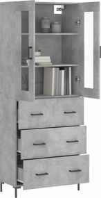 Skříň highboard betonově šedá 69,5x34x180 cm kompozitní dřevo 3198405