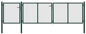 vidaXL Zahradní plotová brána ocel 400 x 75 cm zelená