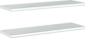Nástěnné police 2 ks 100 x 30 cm stříbrné nerezová ocel 30279