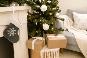 Závěsná vánoční ponožka SNOW SOCK 12 cm - více barev Barva: Světle šedá