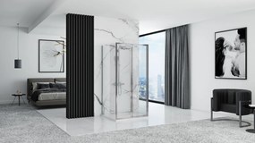 Rea Rapid Slide, 3-stěnová sprchová kabina 130 (dveře) x 90(stěna) x 90(stěna) x 195 cm, 6mm čiré sklo, chromový profil, KPL-09110