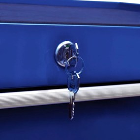 vidaXL Dílenský vozík na nářadí se 7 zásuvkami modrý