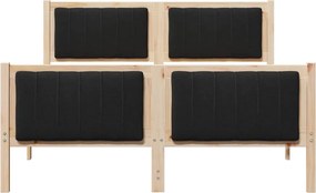 Rám postele Hnědo-černá 140 x 190 cm Masivní borovicové dřevo 3394325