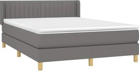 Box spring postel s matrací tmavě šedá 140x200 cm textil 3130434