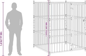 vidaXL Marketos Venkovní psí kotec 150 x 150 x 185 cm
