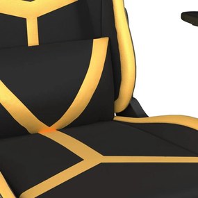 Petromila Masážní herní židle černá a zlatá umělá kůže