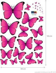 Sada 18 samolepek Fanastick Pink Butterflies
