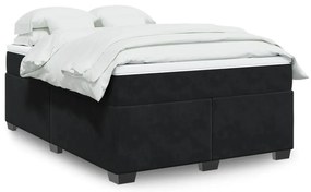 Box spring postel s matrací černá 160x200 cm samet 3285295