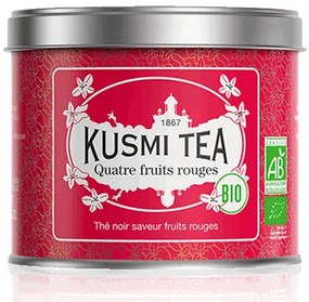 Kusmi Tea Sypaný černý čaj Four Red Fruits Bio, kovová dóza 100 g 21715A1070