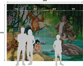 Dětská vliesová fototapeta na zed' Kniha Džunglí, Disney | 360 x 270 cm | DFTDNXXL 5045