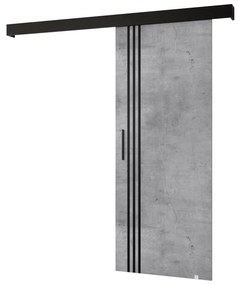 Posuvné dveře 90 cm Sharlene VI (beton + černá matná + černá). 1043832