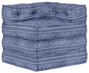 vidaXL Modulární pouf indigo textil