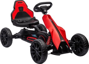 HOMCOM motokára dětské šlapací auto s nastavitelným sedadlem a ruční brzdou pro děti ve věku 3-8 let, čtyřkolka pro venkovní zábavu | Aosom.de