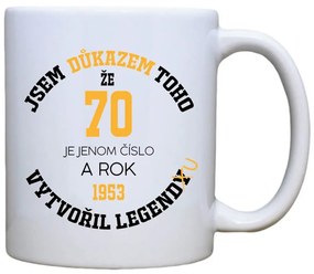 Super plecháček Keramický hrnek s potiskem 70 je jenom číslo Objem a motiv: 200 ml bílý uvnitř