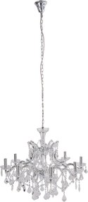 Stříbrný křišťálový lustr Edison - Ø 80*60 cm E14/max 8*40W