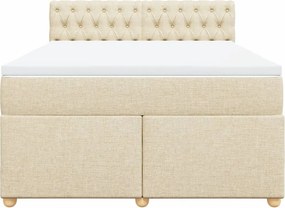 Box spring postel s matrací krémová 140x200 cm textil 3286715