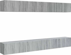 TV skříňky 8 ks šedé sonoma 60 x 30 x 30 cm kompozitní dřevo 3120309